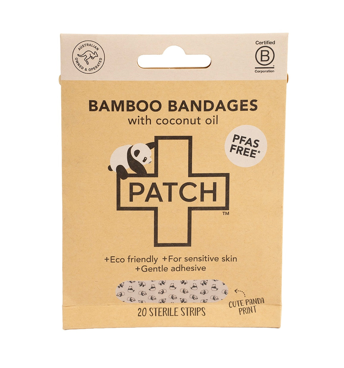 Patch Kids Coconut Panda Bamboo Strips 20 Pack – Nutricare